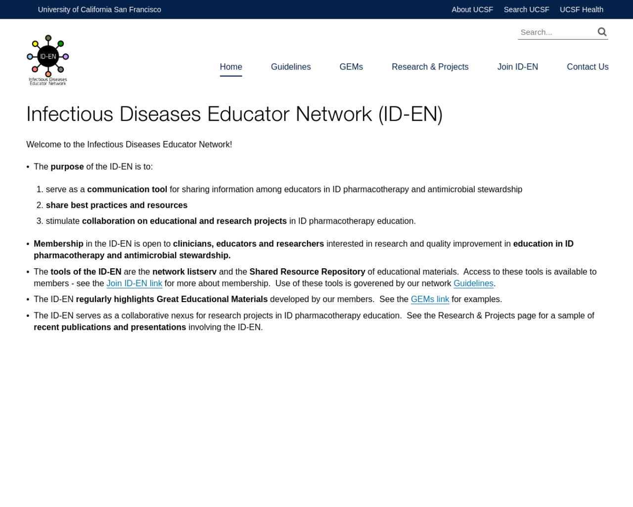 Infectious Diseases Educator Network | UCSF Websites Infectious Diseases Educator Network | UCSF Websites